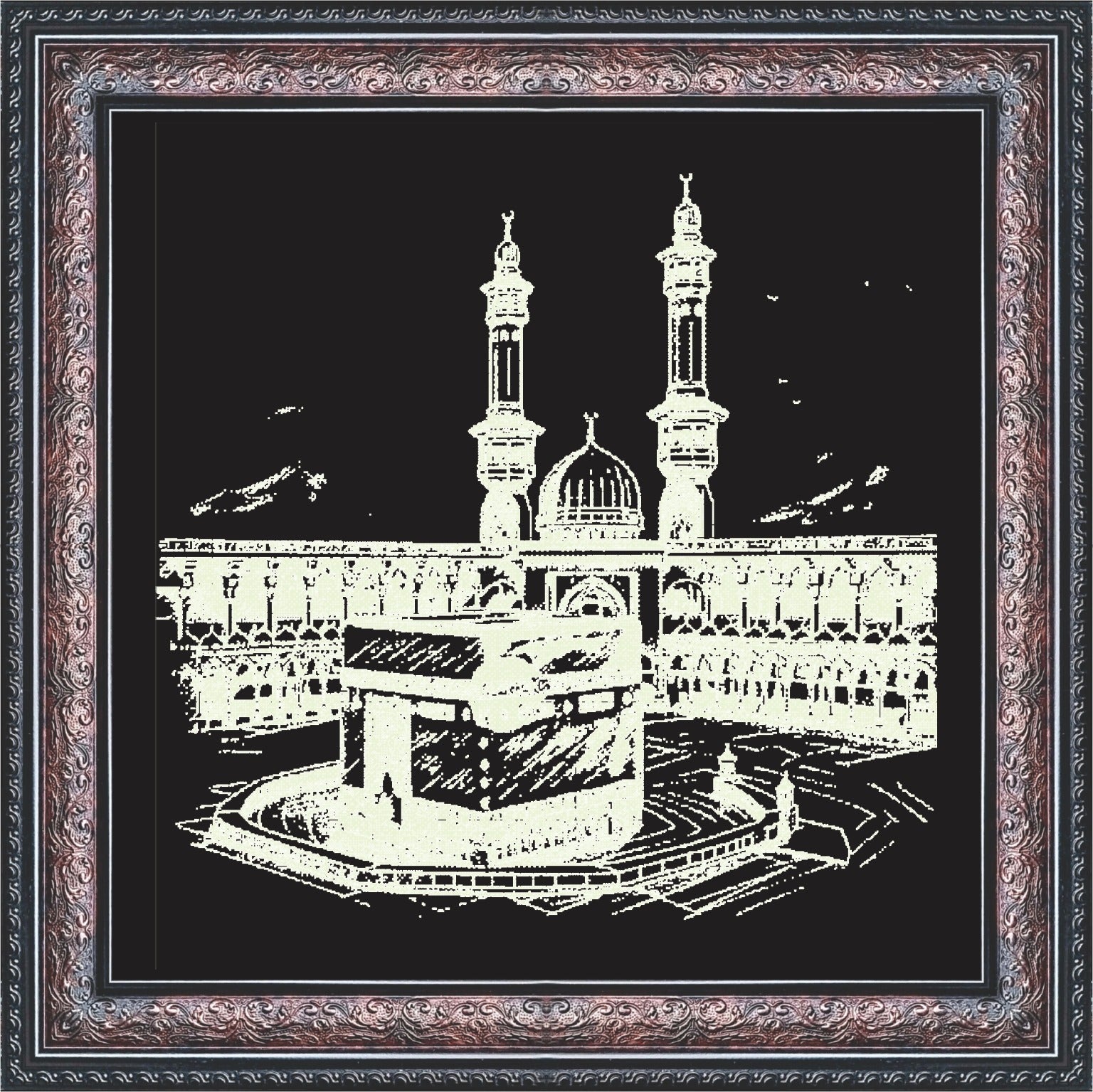 Mecca Calligraphy Wall Art – Framed Decor – Artsmn